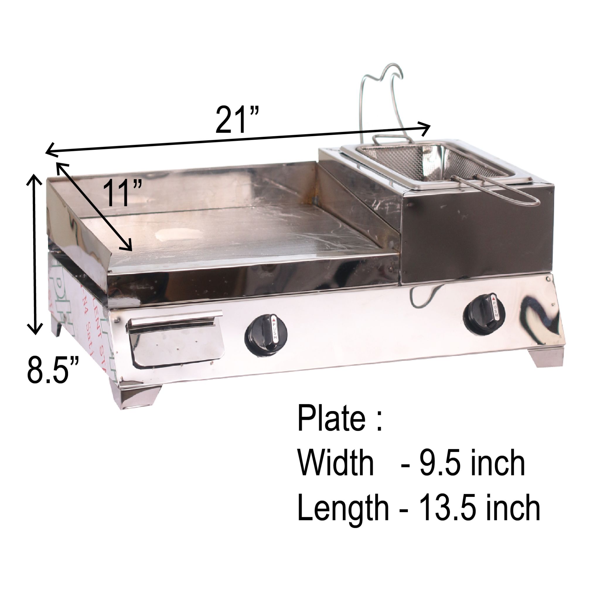 Griddle with Fryer (approx.) 11" x 21" x 8.5" | NegosyoNow