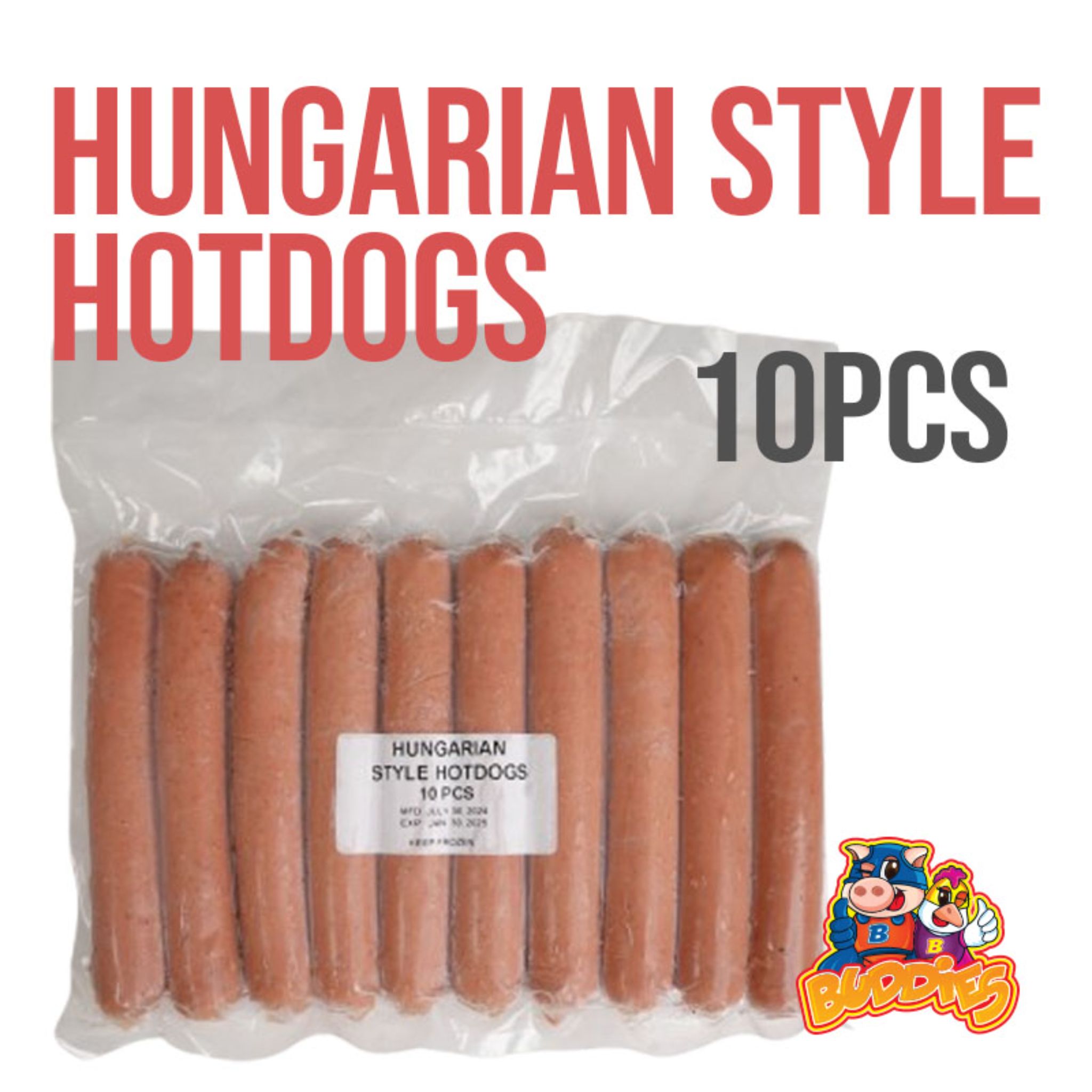 Buddies Hungarian Style Hotdog 10 pcs | NegosyoNow