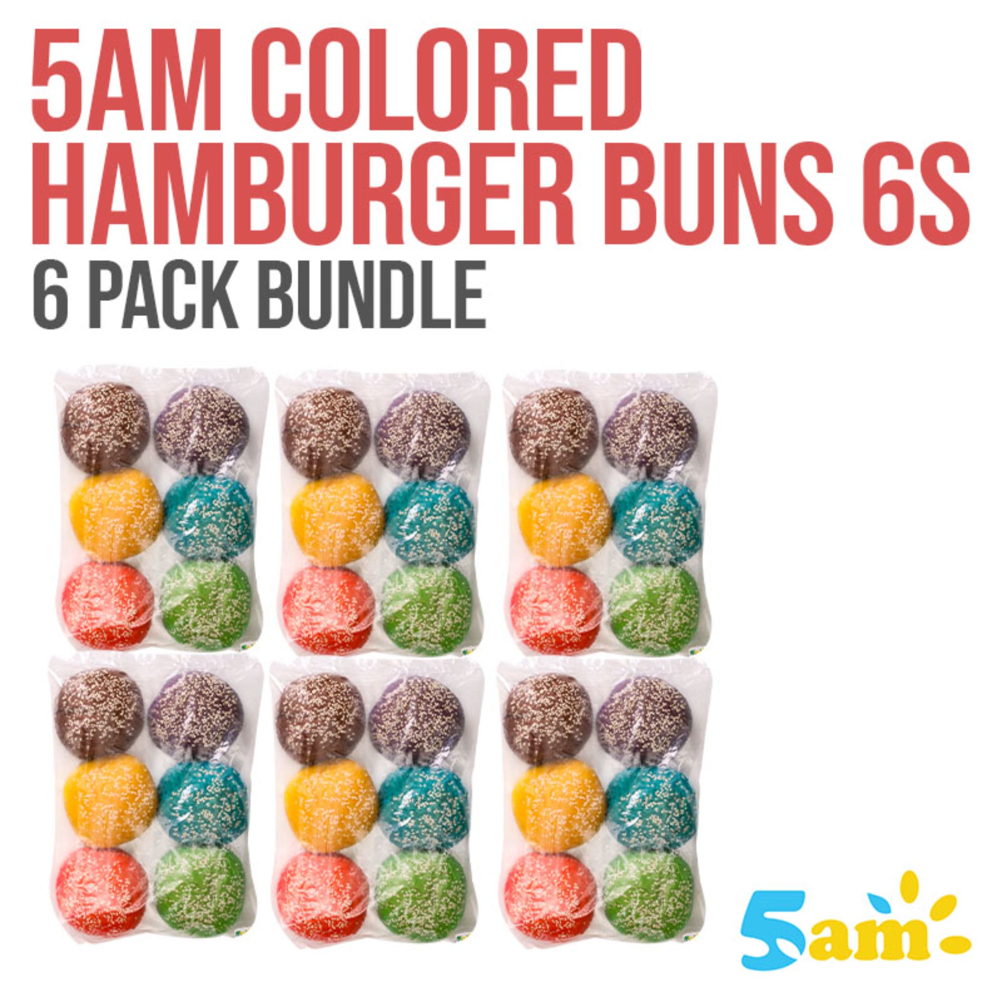 5AM Colored Hamburger Buns 6s *min Order 6 Packs | NegosyoNow