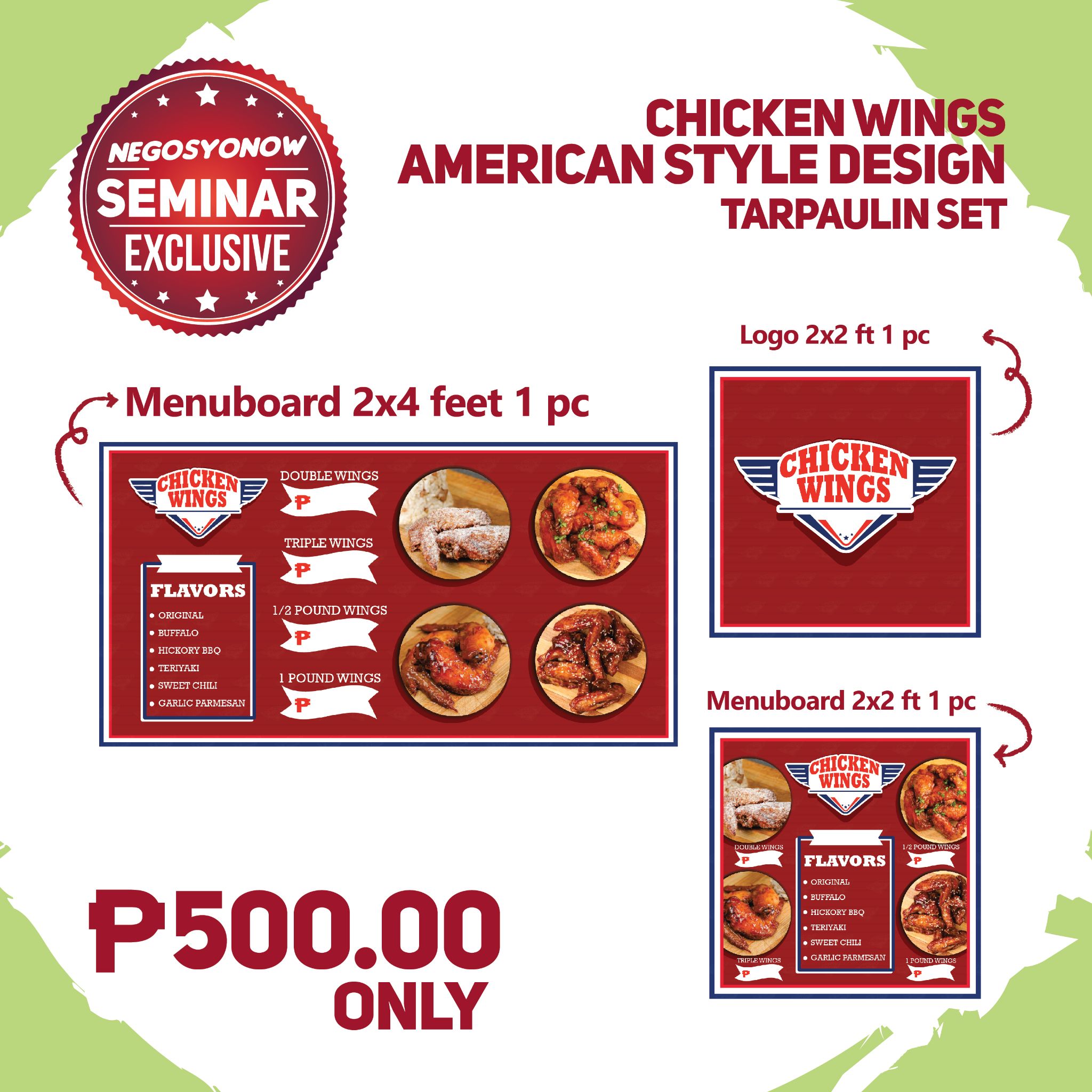 Chicken Wings American Style Design Tarp Set | NegosyoNow