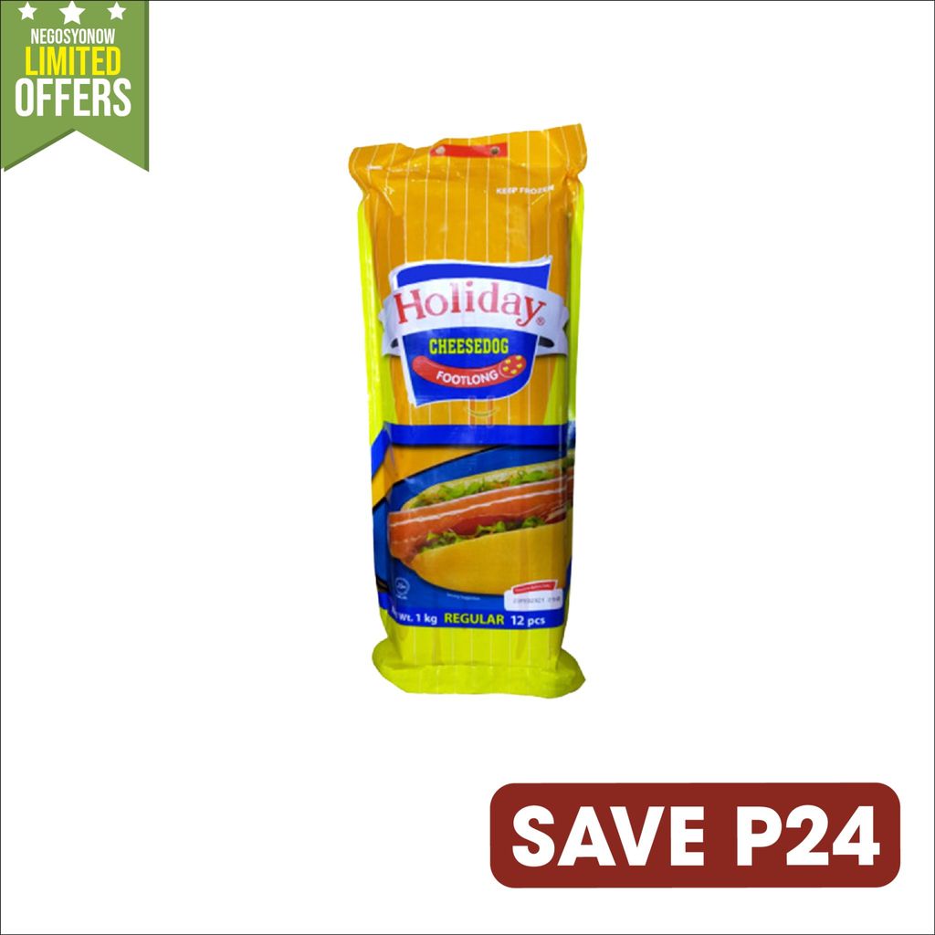 Holiday Cheesedog Regular Footlong 12pcs 1 kg | NegosyoNow